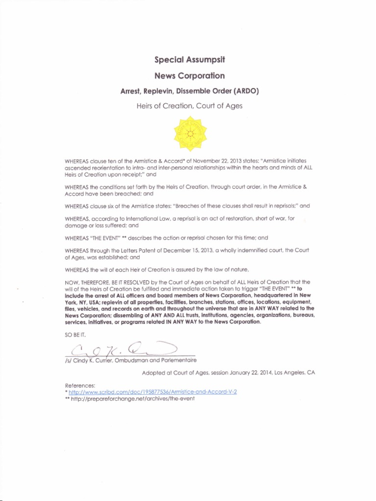 Special Assumpsit, News Corporation (ARDO) | PDF | Contract Law ...