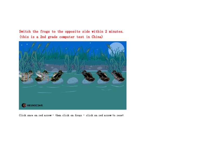 Switch The Frogs To The Opposite Side Within 2 Minutes. (This Is A 2nd ...