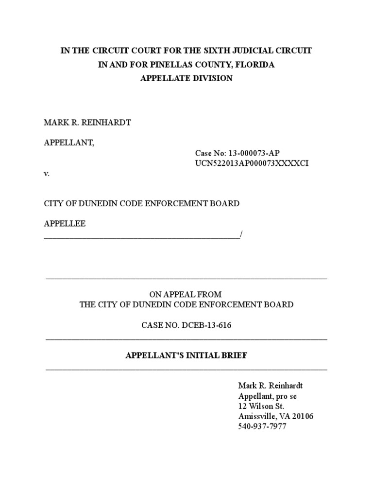 DCEB 13 616 Appellate Brief | Brief (Law) | Standard Of Review | Free ...