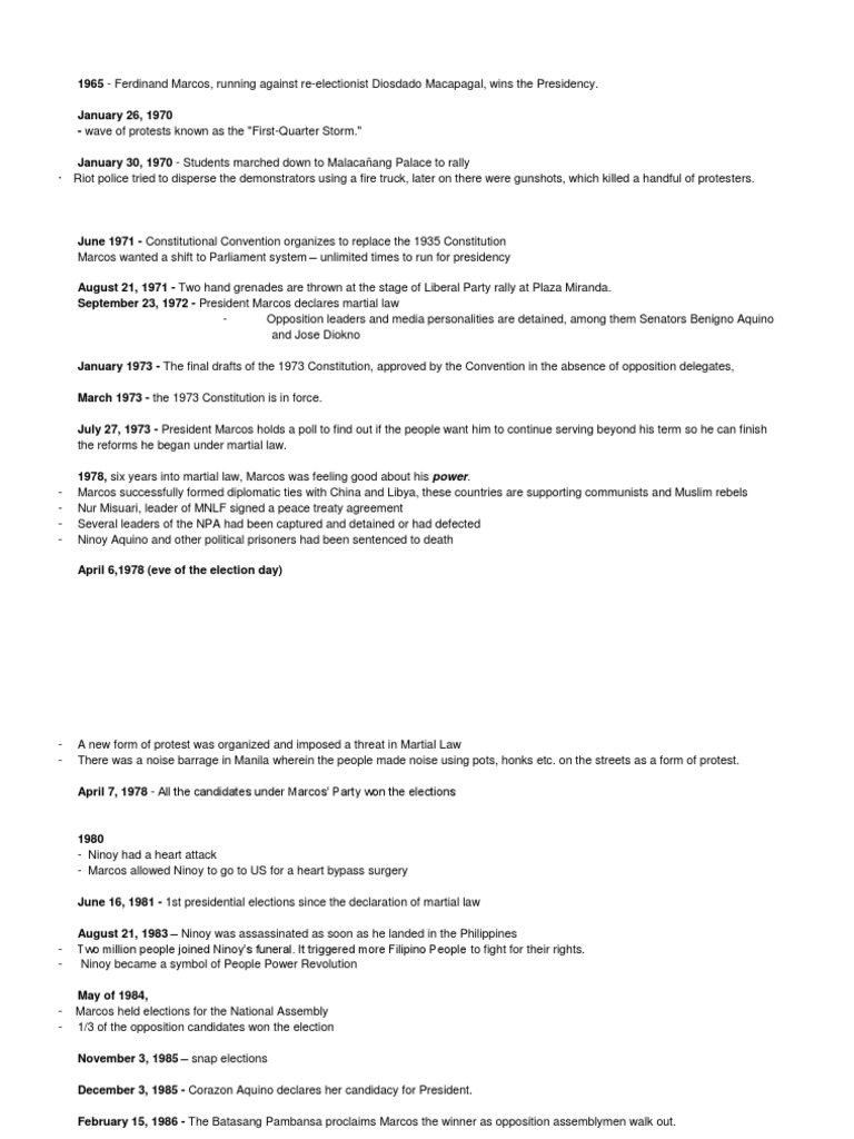 Timeline EDSA Revolution | PDF | Corazon Aquino | Political Events