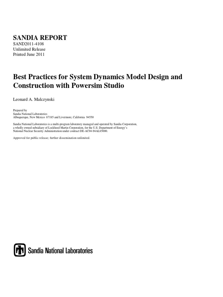 Best Practices For System Dynamics Model Design and Construction With Powersim Studio | PDF ...