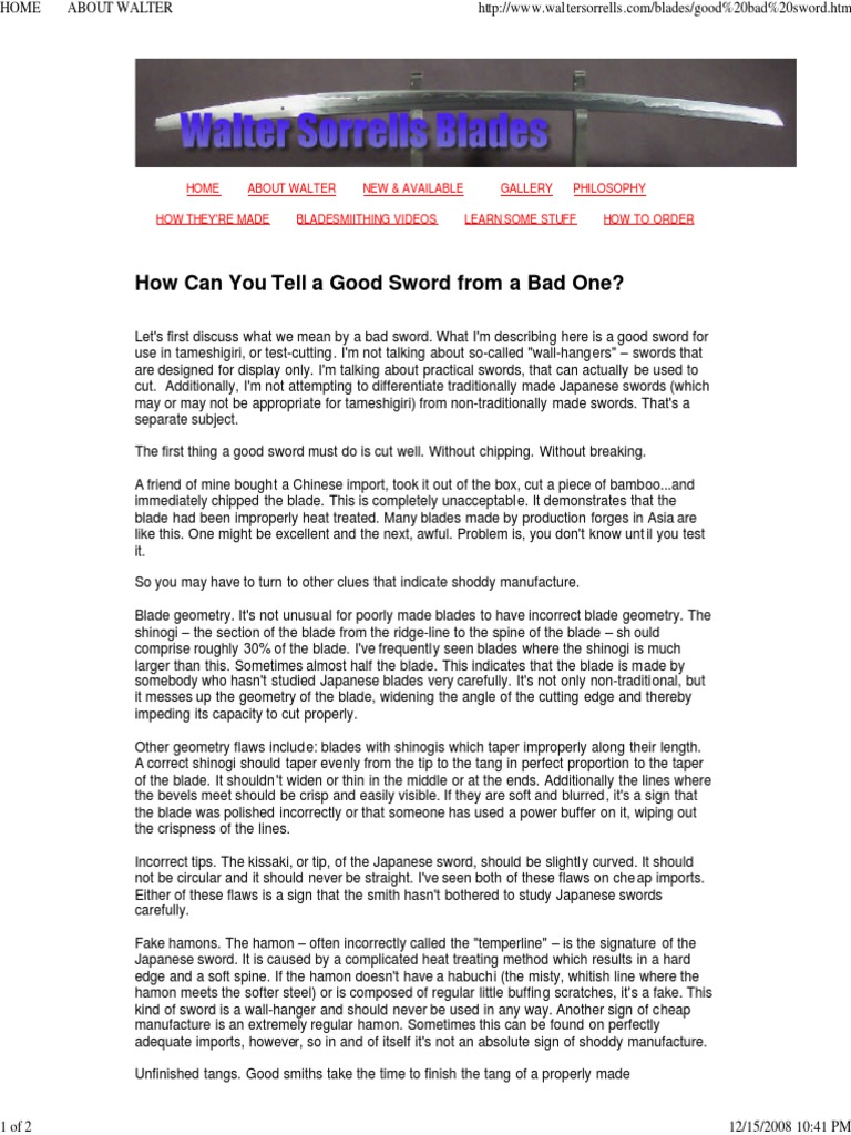 How to Identify a Quality Sword: Key Indicators of Good Bladesmithing ...