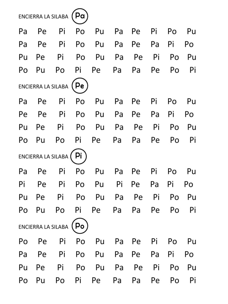 Encierra La Silaba Pa | PDF