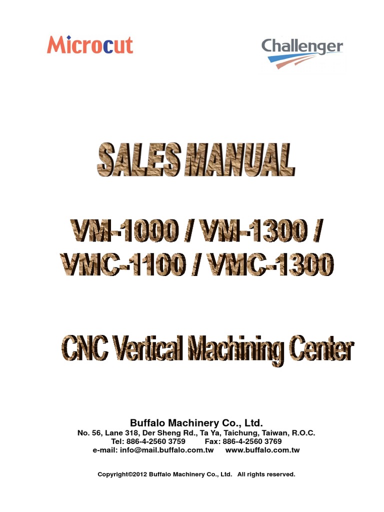 VM-1000-1300 VMC-1100-1300 - V2012-01 | PDF | Numerical Control ...