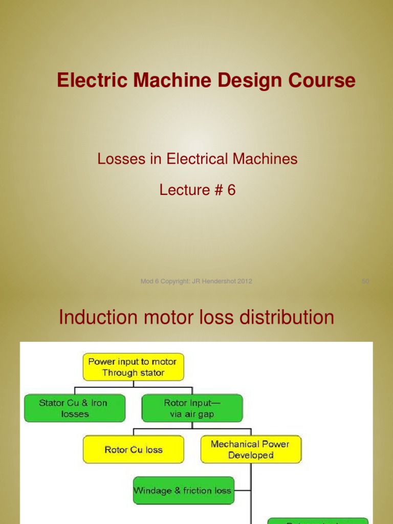 Lecture6 - Losses in Electric Machines | PDF | Electric Motor | Magnet