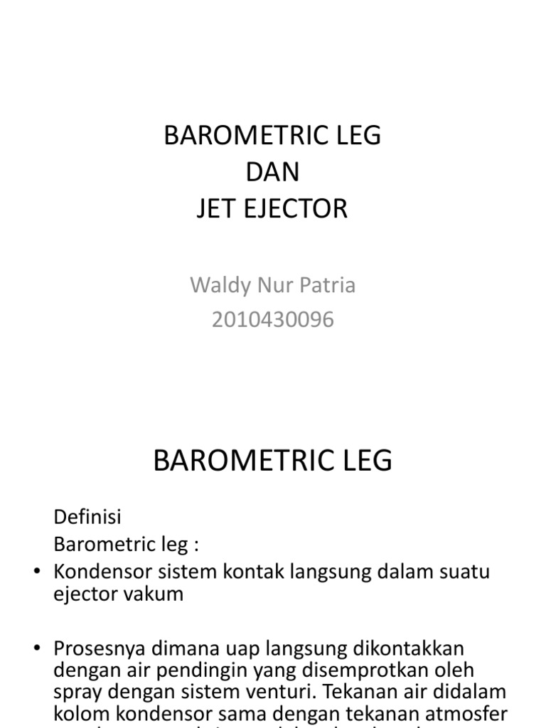 Barometric Leg | PDF