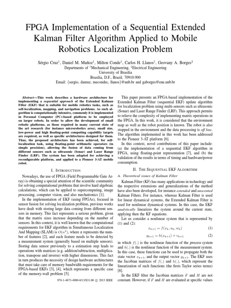 Fpga Implementation Of A Sequential Extended Kalman Filter Algorithm