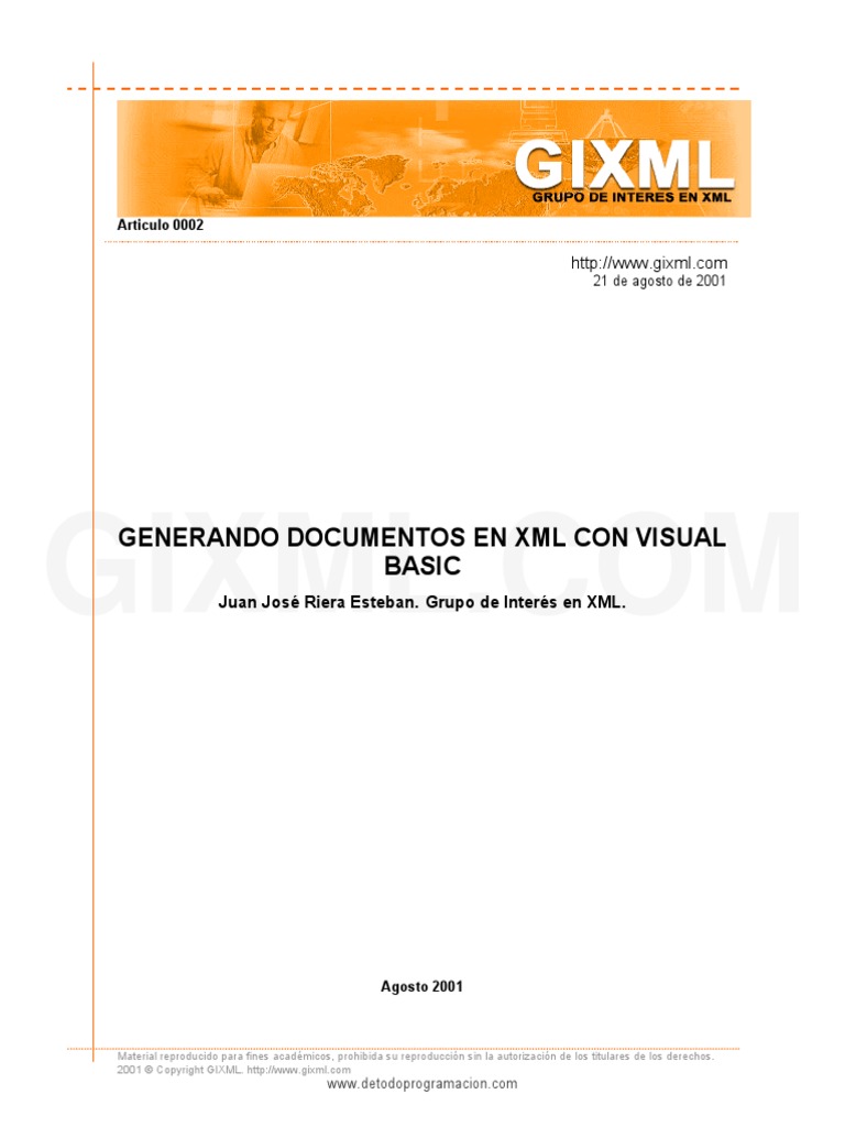 Generando XML Con Visual Basic | Descargar gratis PDF | Básico ...