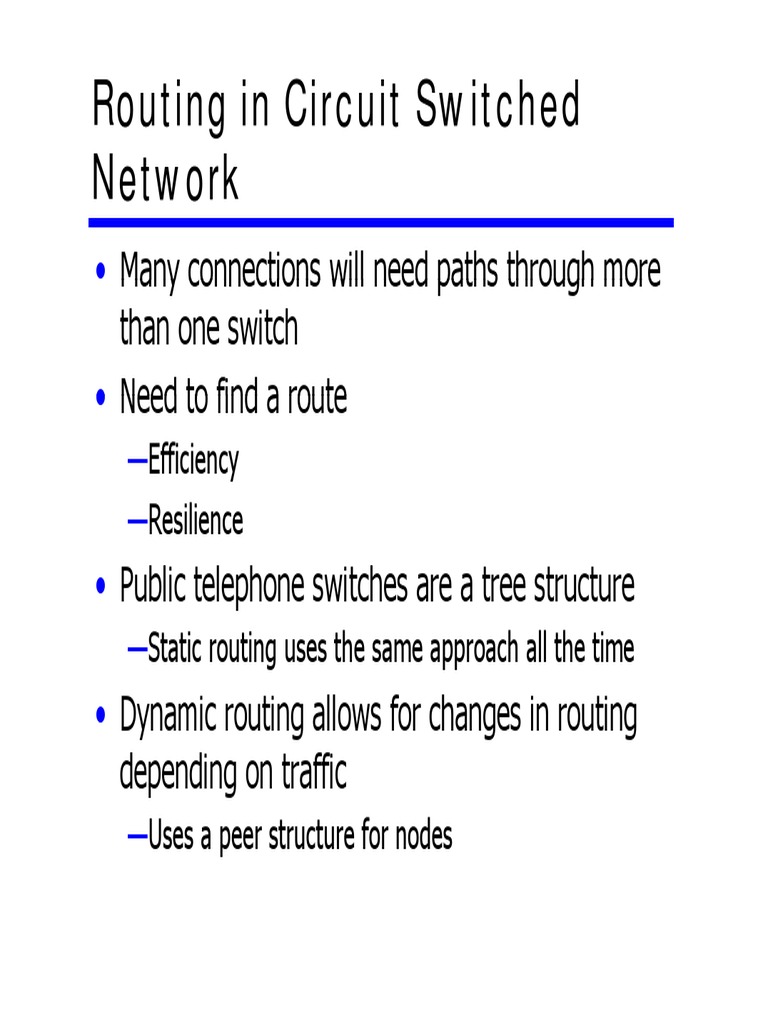 Routing in Circuit Switched NT K Network | PDF | Routing | Areas Of ...