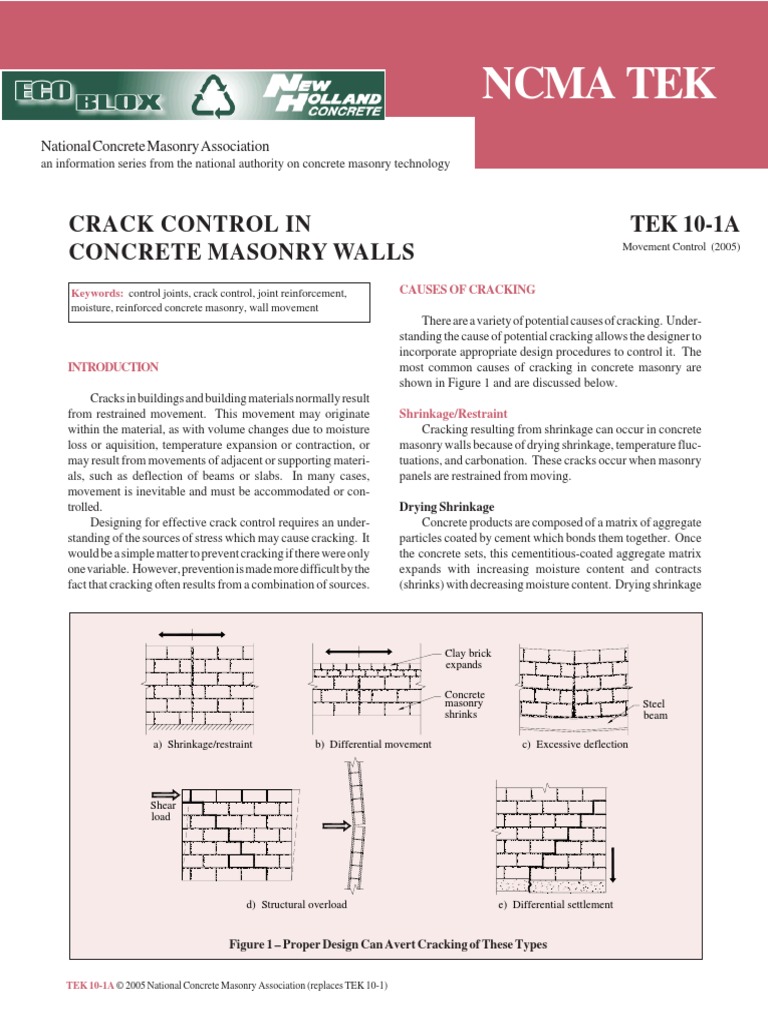 Crack Control in Concrete Masonry Walls | PDF | Masonry | Brick