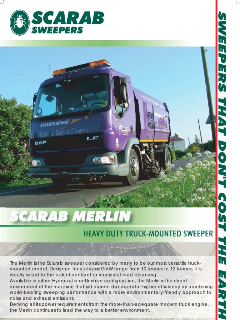 Scarab Merlin: Versatile Road Sweeper | PDF | Vehicles | Manufactured Goods