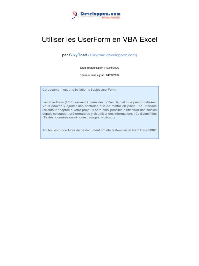 User Form | PDF | Visual Basic for Applications | Microsoft Excel