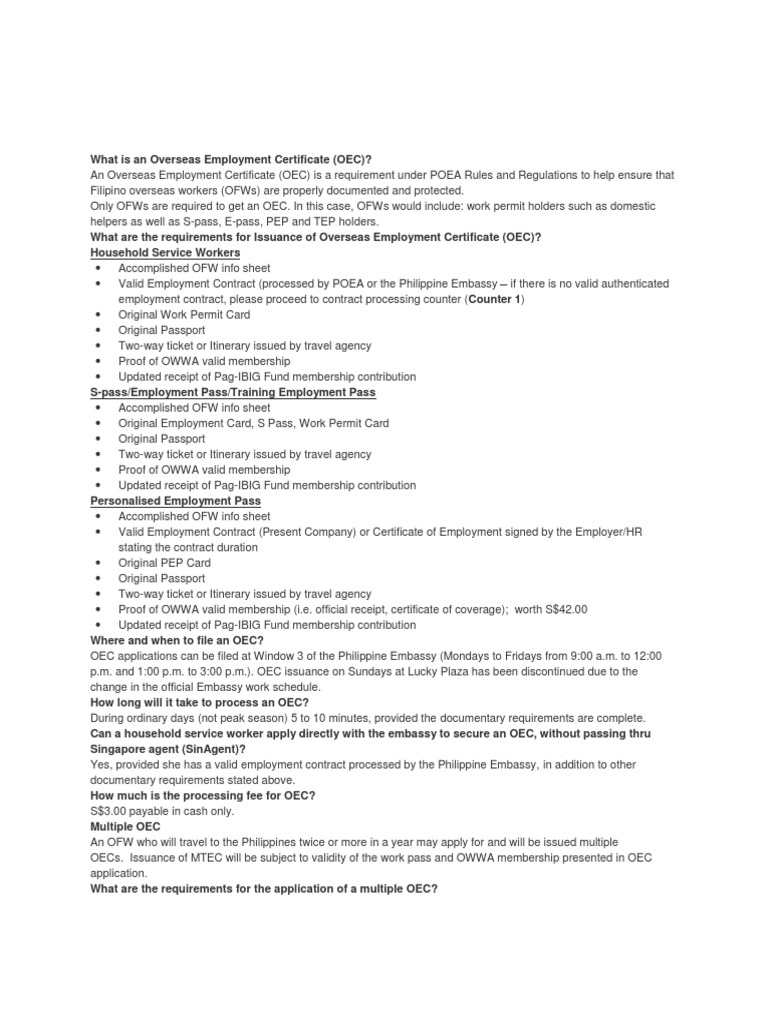 OEC Requirements | Government And Personhood | Government | Free 30-day ...