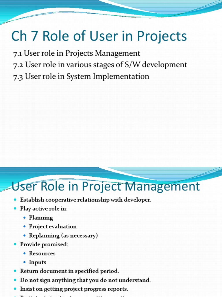Role of User in Projects | PDF | Specification (Technical Standard ...