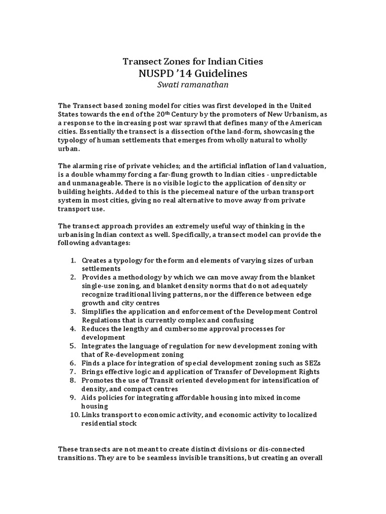 Transect Zoning for Indian Cities | PDF | Zoning | Affordable Housing