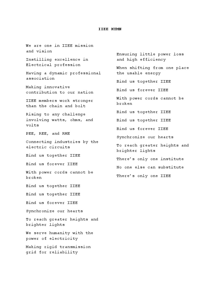 Iiee Hymn | PDF