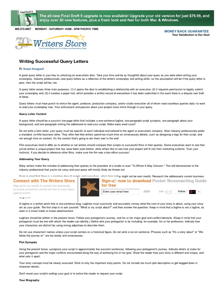 Writing Successful Query Letters | PDF | Screenplay | Envelope