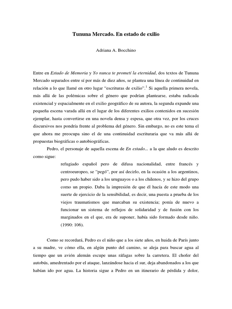 Sobre Tununa Mercado | PDF | Verdad | Novelas