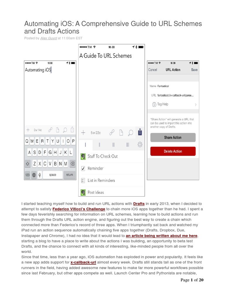 iOS URL Schemes and Drafts Guide | PDF | Evernote | Twitter