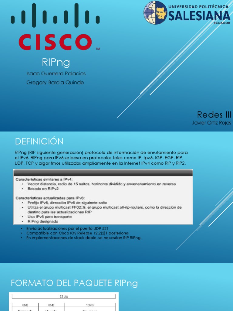 Configuración de RIPng en IPv6 | PDF