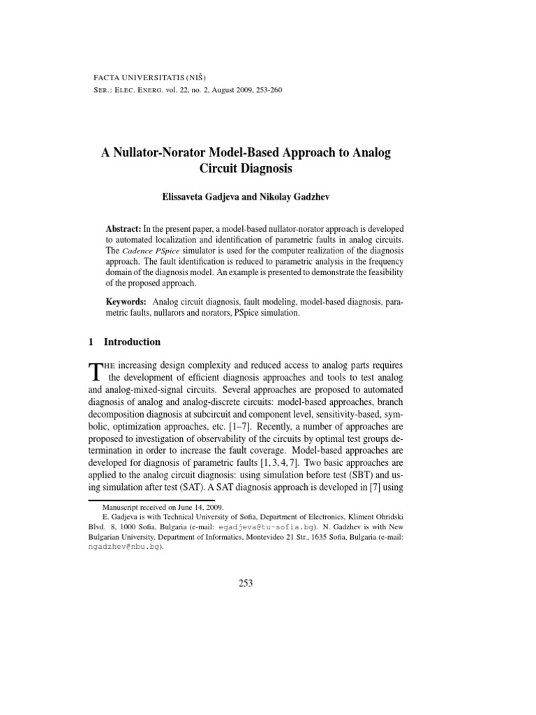 Nullor Norator Model (Refer For Pspice Model of Nullor | PDF ...
