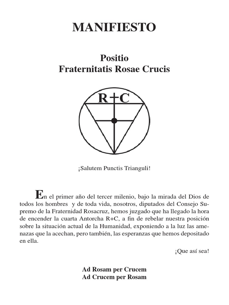 Positio Fraternitatis Rosae Crucis | PDF | Rosacruces | Homo Sapiens