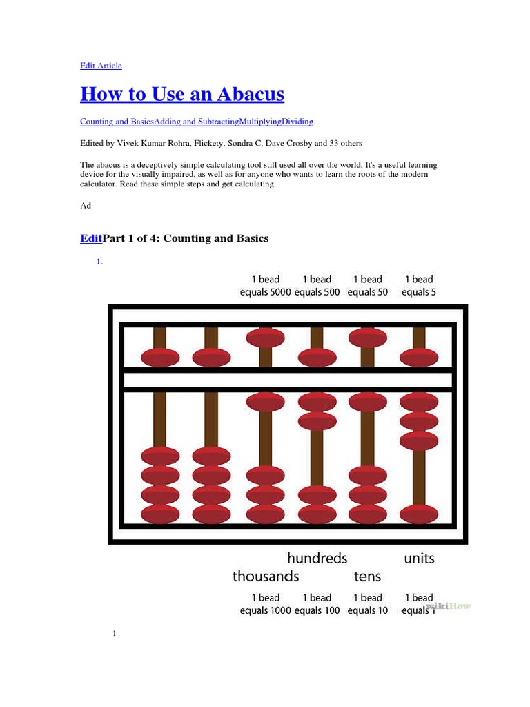 Abacus Calculation | PDF | Division (Mathematics) | Mathematical Objects