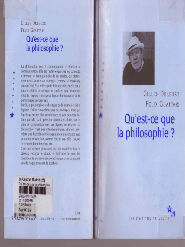 Gilles Deleuze & Felix Guattari - Qu'Est-ce Que La Philosophie (1991 ...