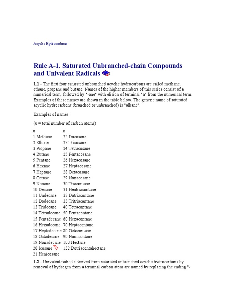 Acyclic Hydrocarbons | PDF | Carbon Compounds | Organic Chemistry