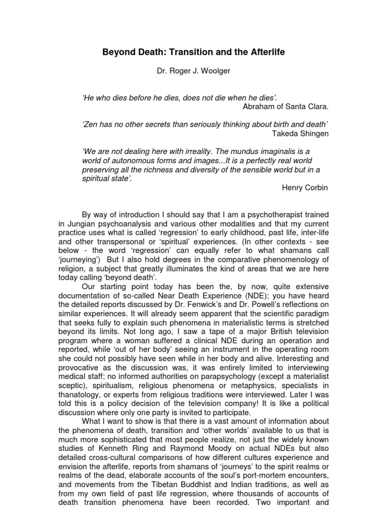 Beyond Death Transition and The Afterlife | PDF | Self-Improvement ...
