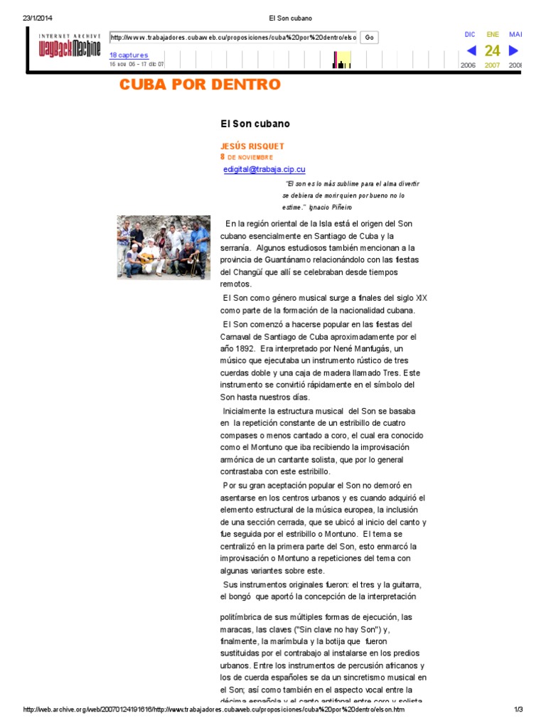 El Son Cubano | PDF | Música caribeña | Musica Latinoamericana