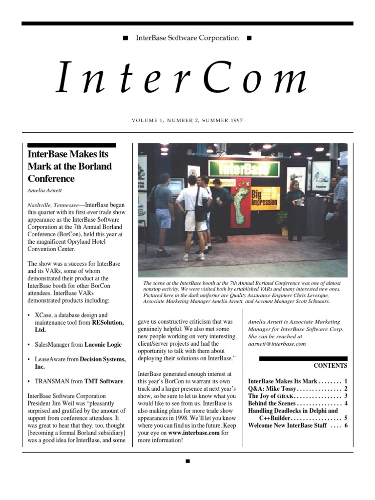 InterBase's Success at Borland Conference | PDF | Backup | Software Testing