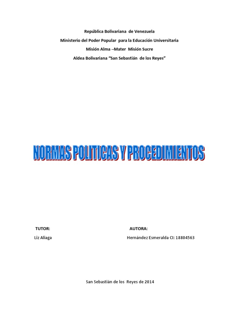 Normas Politicas y Procedimientos | PDF | Toma de decisiones | Sociedad