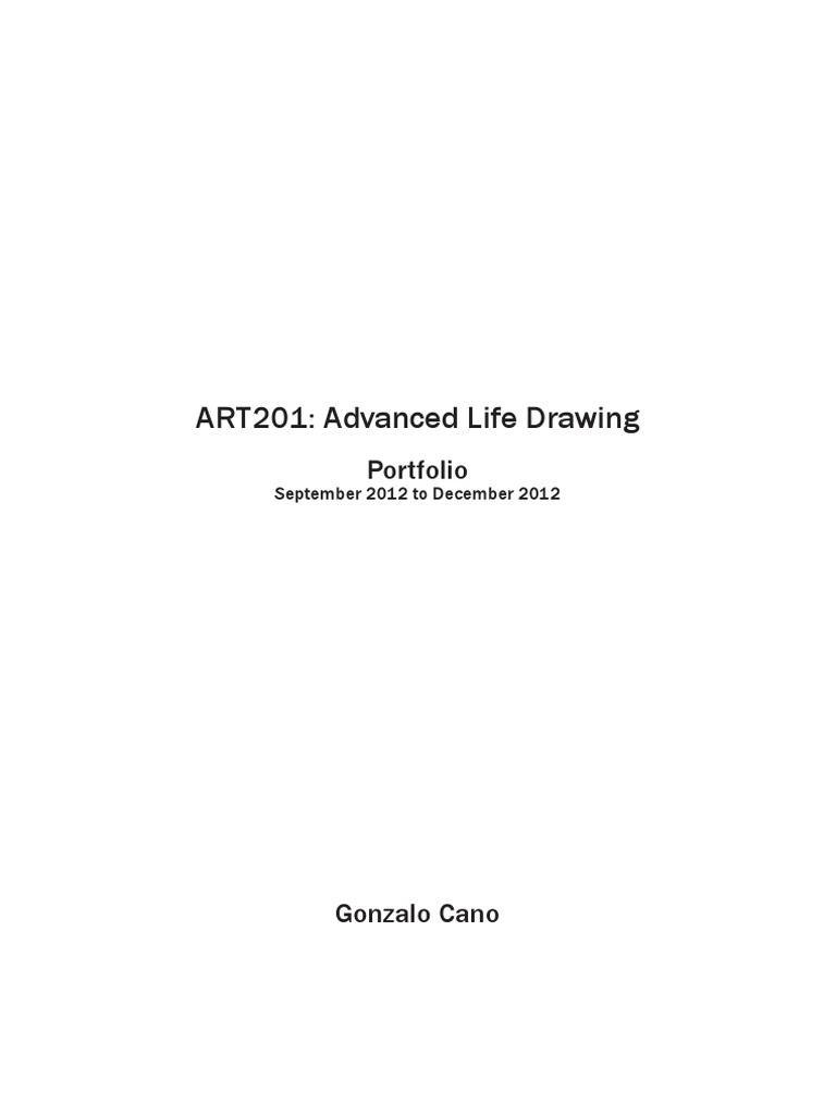 ART201: Advanced Life Drawing: Portfolio | PDF