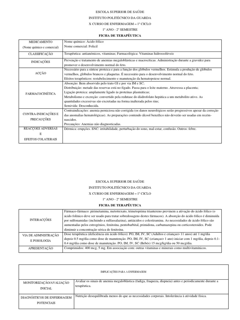 Folicil: Indicações e Posologia | PDF | Vitamina | Anemia