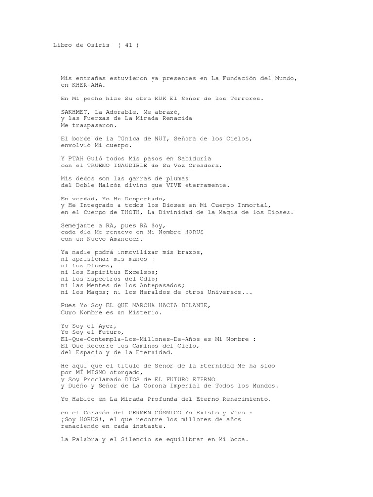 Libro de Osiris 41 | PDF | Horus | Osiris