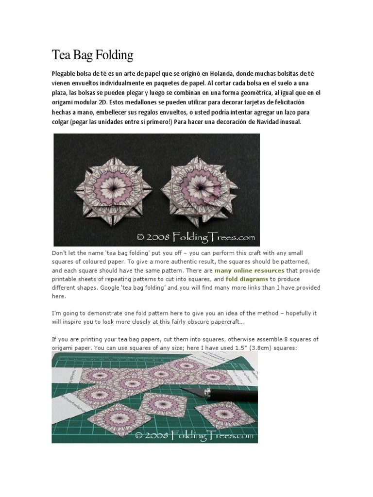 Tea Bag Folding | PDF | Origami | Paper