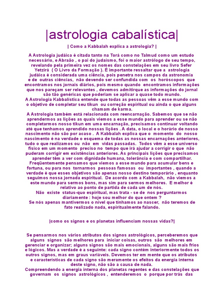 Astrologia Cabalística | Download grátis PDF | Cabala | União Europeia