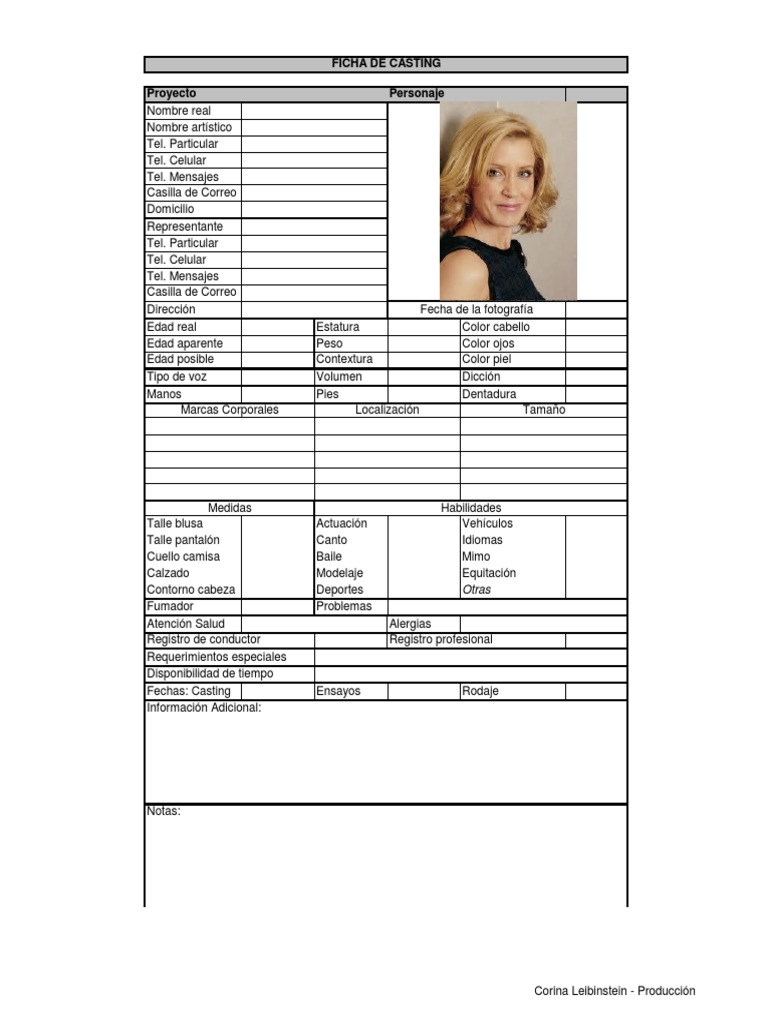 Ficha de Casting | PDF
