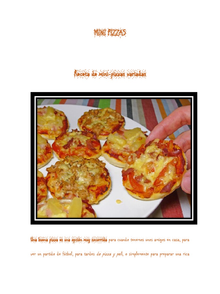 Receta de Mini-Pizzas Variadas Caseras | PDF | Pizza | Comida y bebida