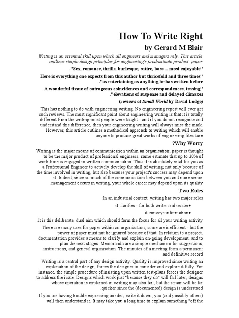 How To Write Right | PDF | Punctuation | Expert