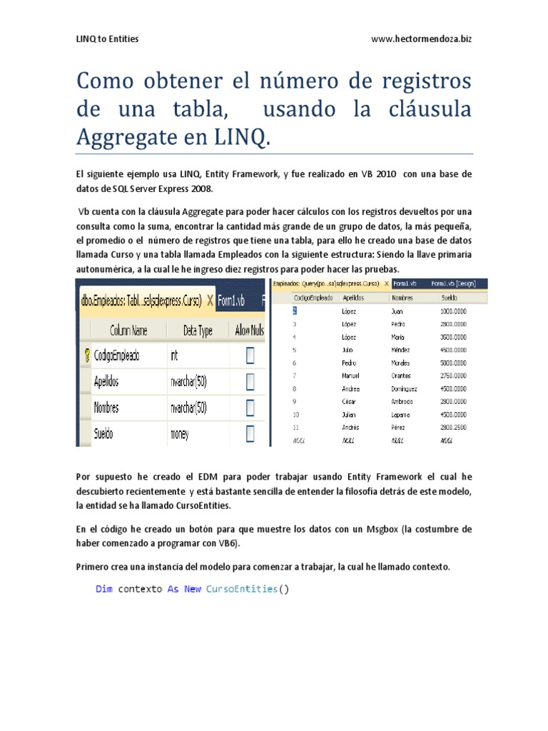 Análisis de LINQ y Entity Framework | PDF