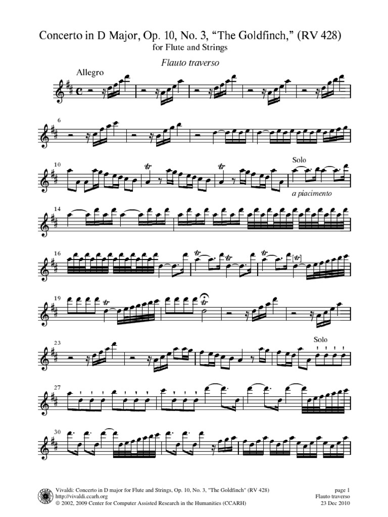 Vivaldi Il Gardellino | PDF