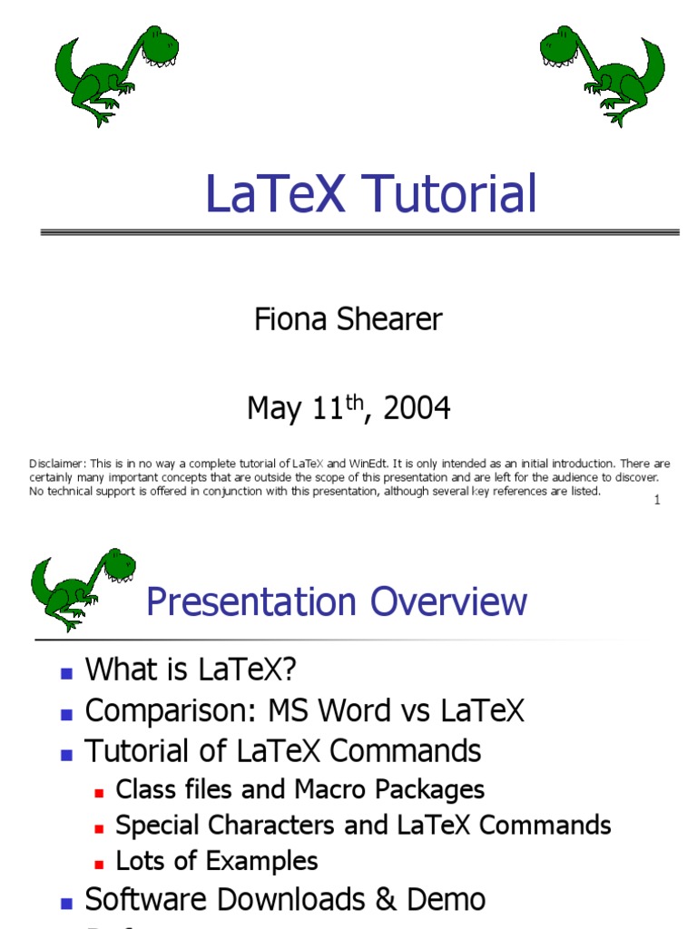 Latex Tutorial | PDF | Te X | Digital Technology