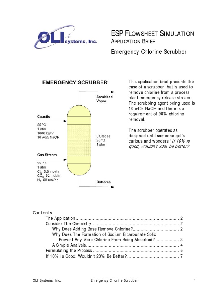 Briefs - Emergency Chlorine Scrubber | PDF | Chemical Equilibrium | Chlorine