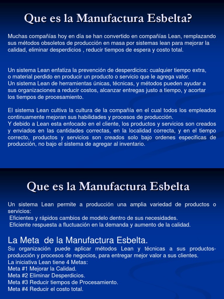 #1 Que Es La Manufactura Esbelta | PDF | Lean Manufacturing | Beneficio (economía)