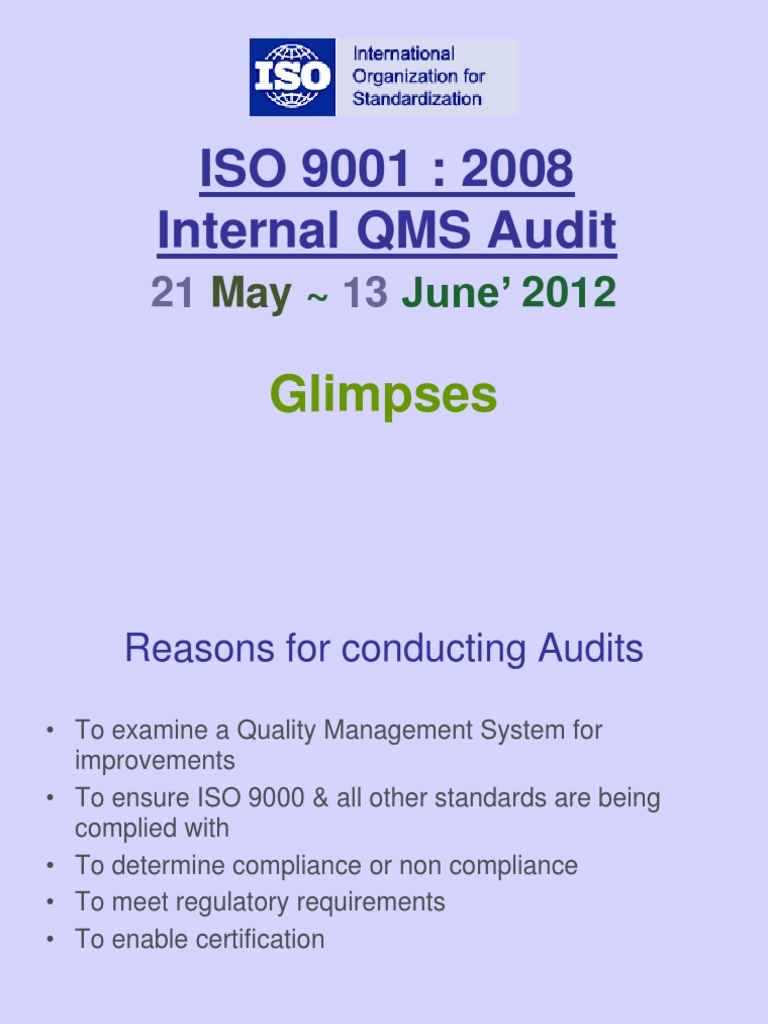 ISO 9001: 2008 Internal QMS Audit: June' 2012 | PDF | Iso 9000 | Audit