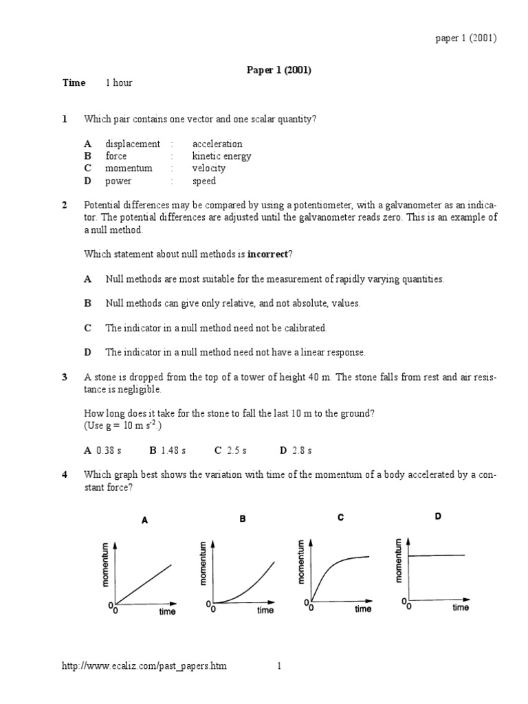 A Level Exam 2001 Papers And Answers Pdf Atomic Nucleus Nuclear