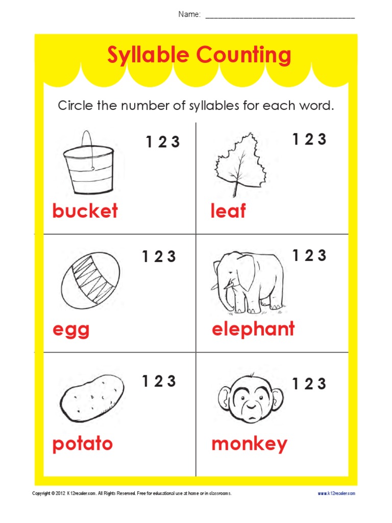 Count Syllables 2 | PDF | Language Arts & Discipline | Teaching Methods ...