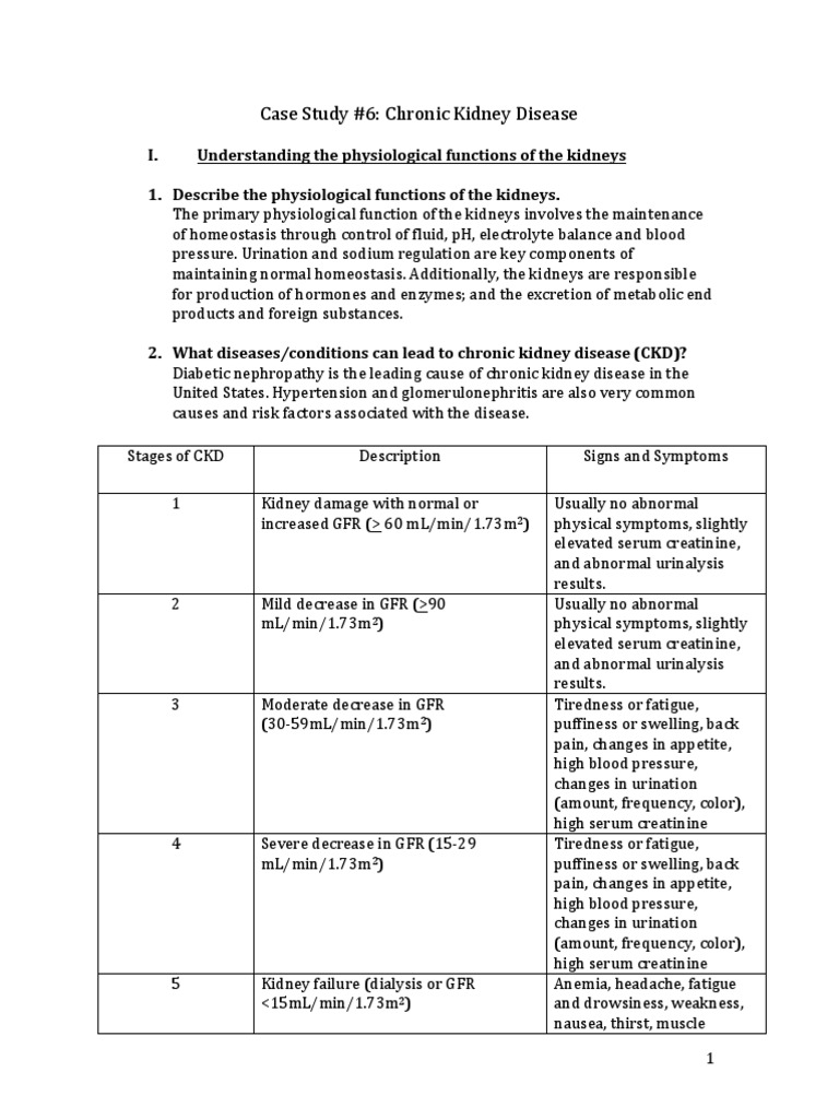Renal Case Study | PDF | Hemodialysis | Clinical Medicine
